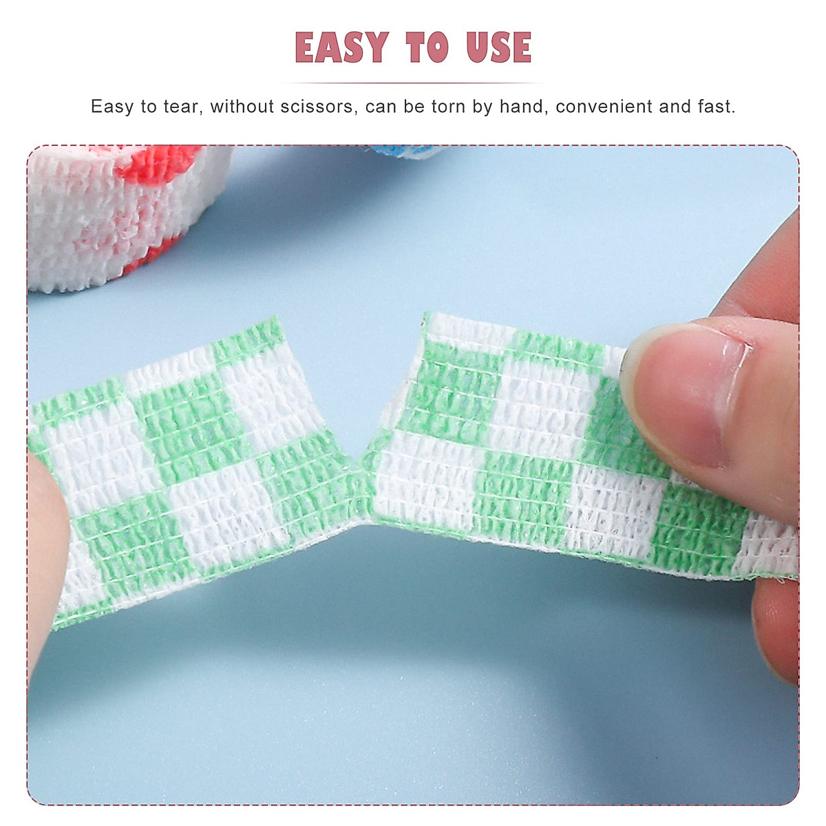 12pcs Finger Goon Tape Outdoor Tape Elastic Self Adherent Wrap Finger wrap Support Gauze Tape Self-Adhesive Tapes for Finger Wristband Finger Guard Non-Woven Fabric Student