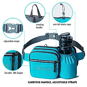 Fanny Packs For Women Waterproof Fanny Pack With Bottle Holder Relaxhik Plus Size Fanny Pack For Men Suitable For Dog Walking Travel Sport Hiking Cycling Fit All Phones (Bottle Not Included)