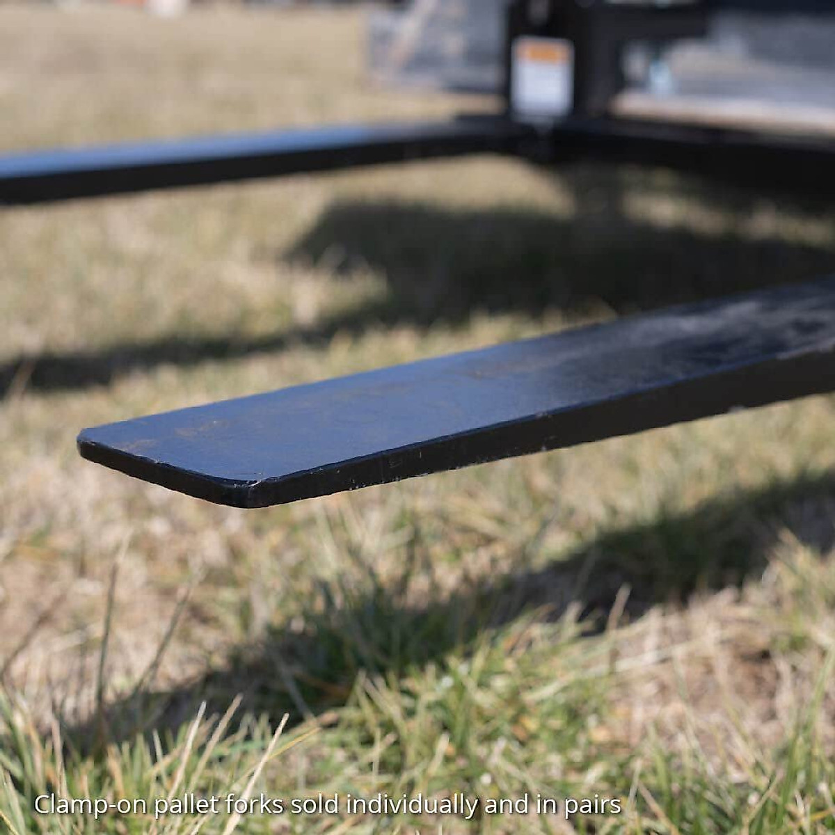 Titan Attachments Single Heavy-Duty 60" Clamp-on Pallet Fork, 47" x 4" Fork Length, Rated 6,000 LB, Easy to Install on Loader or Skid Steer Bucket