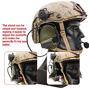 HEARFALCOM Tactical Comta III Headset Helmet ARC Rail Adapter Bracket Version with U94 PTT Adapter Compatible with Baofeng UV-5R, UV-82 Walkie Talkie for Airsoft Sports（FG）