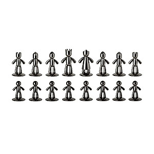 Umbra Buddy Chess Set For Kids & Adults – Modern Original Chessboard Game Made of Metal With Nickel & Titanium Finish – Measures 13 x 13 by 1 ½ Inch (33 x 33 x 3.8 cm) - Velvet Bottom for Easy Moving