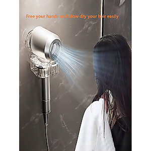 Powerful Suction Cup Holder Rack Organizer,Rotating Hair Dryer Rack Punch Free, 2024 New 360° Blow Dryer Holder Stand Wall Mounted, Zentric Hair Dryer Rack For Hair Dryer,Rotating Lazy Hair Dryer Brac