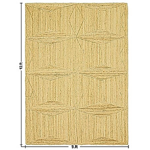 CASAVANI Collection Rectangular Area Rug - 4x6 Ft' Beige Braided Jute Rug Geometric Kilim Rug Indoor Outdoor Use Carpet Flatweave Rugs for Bedroom Dining Room Living Room