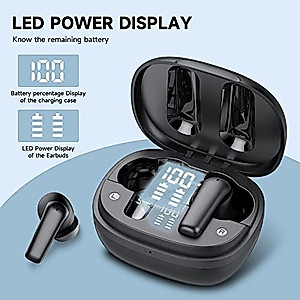 aowoka Wireless Earbuds Bluetooth 5.3 Headphones, 35H Playback LED Power Display Earphones with USB-C, IPX5 Waterproof in-Ear Earbuds with Microphone for Android Computer Laptop Sport