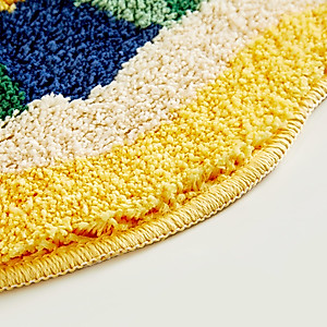 Aldopein Colorful Cute Flower Rug, Vibrant Fluffy Shaggy Boho Floral Bathroom Kitchen Rugs Mat Yellow/Orange/Pink, Non-Slip Washable 2x3 Small Aesthetic Bedroom Accent Rug Trendy Funky Throw Rug