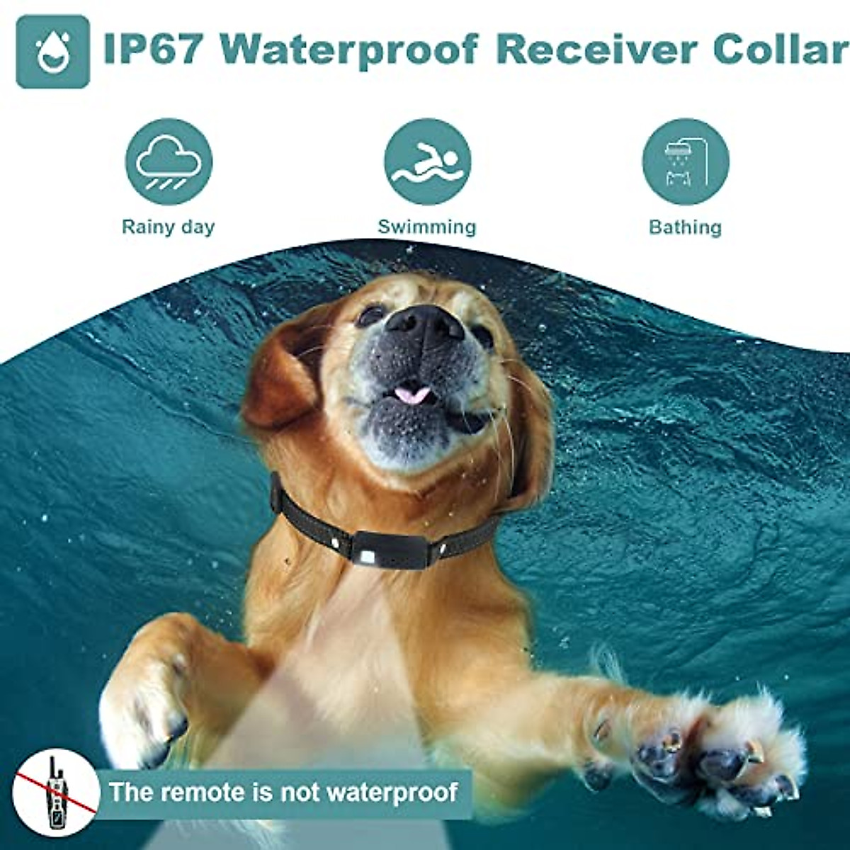 Dog Training Collar - Electronic Dog Shock Collar with Remote 4000FT, Rechargeable IPX7 Waterproof Dog Collar with 3 Training Modes and 2 Anti-Lost Lights, Security Lock for All Breeds, Sizes