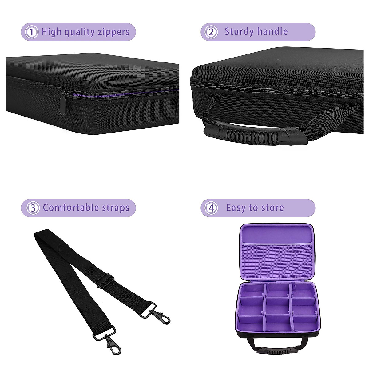 TPCY Extra Large Cards Case, Can Store 2400 Cards.Compatible with PM TCG Cards/C. A. H./YuGiOh/Magic The Gathering Trading Card Game and All Other Card Games (Purple)