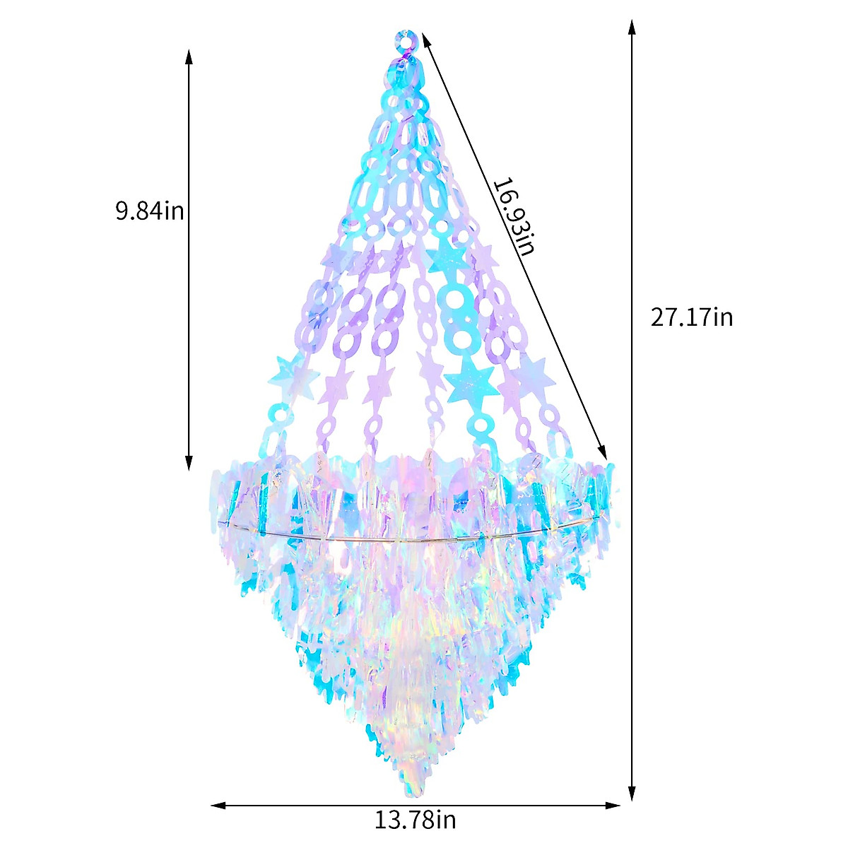 Iridescent Chandelier Hanging Decoration Holographic Party Decoration Rainbow Film Frozen Party Supplies
