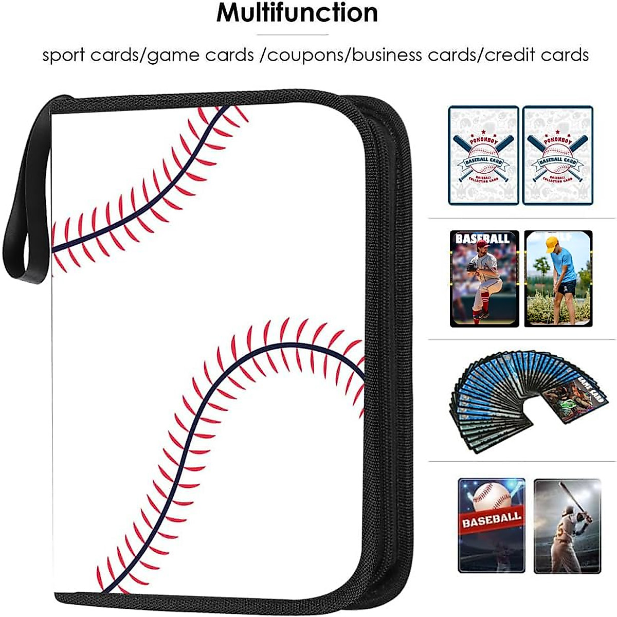 900 Pockets Baseball Card Binder for Baseball Trading Cards, Display Case with Baseball Card Sleeves Card Holder Protectors Set for Football Card and Sports Card