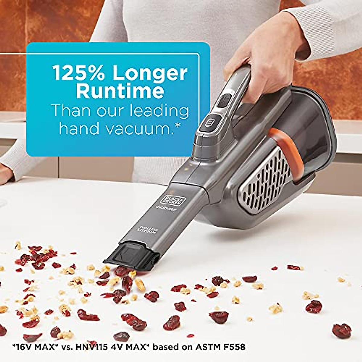 BLACK+DECKER Dusbuster Handheld Vacuum, Cordless, Gray (HHVK415B01)