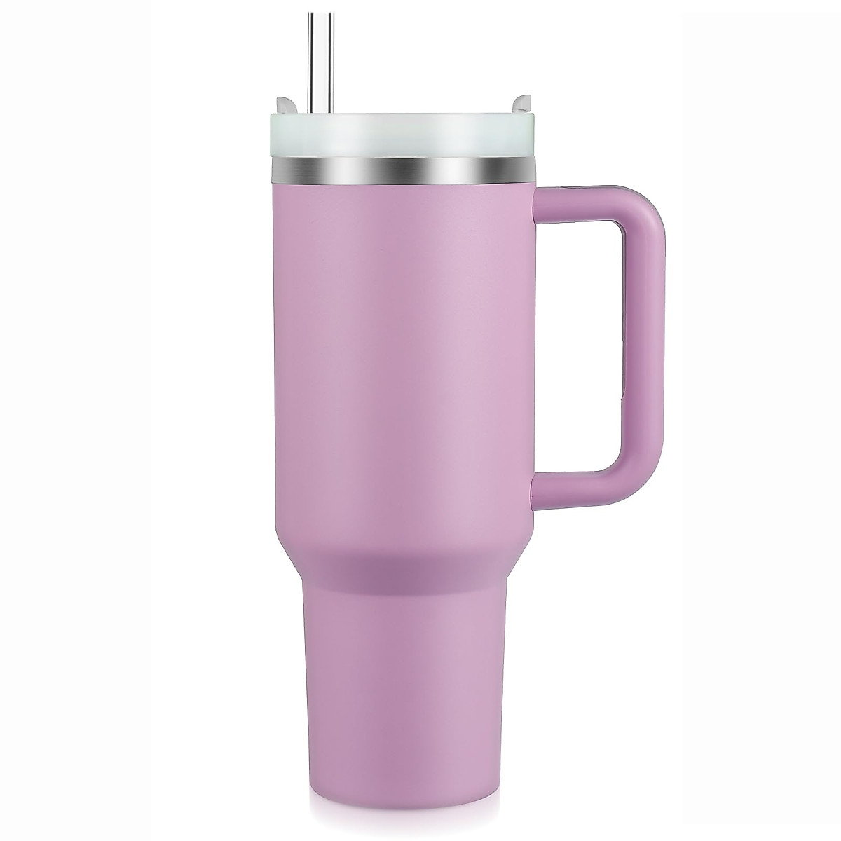 BELYQLY New Version 40oz Stainless Steel Vacuum Insulated Tumbler with Lid and Straw for Water, Smoothie and More, Iced Tea or Coffee (Lilac Purple)
