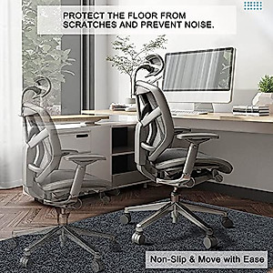 Chair Mat, Chair Rolling Mat, Office Chair Mat for Hardwood Computer Desk Floor Mat Desk Chair Protector, 35 x 47 inches, Upgraded Version Professional Protector Mat (Grey)