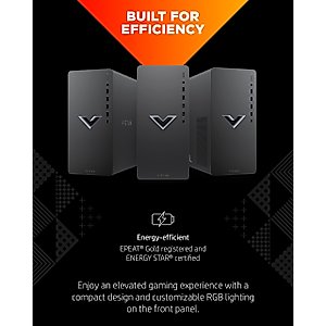 HP Victus 15L Gaming Desktop Computer, NVIDIA GeForce RTX 2060 Graphics, 12th Gen Intel Core Processor, 8 GB SDRAM, 512 GB SSD, Windows 11 Home OS, QuickDrop, Wi-Fi & Bluetooth (TG02-0020, 2022)