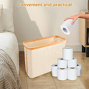 Toilet Paper Storage Basket, Toilet Paper Storage Holder, Bathroom Storage Organizer, Toilet Paper Storage Box Container, Toilet Tissue Storage Bin for Bathroom (Beige)