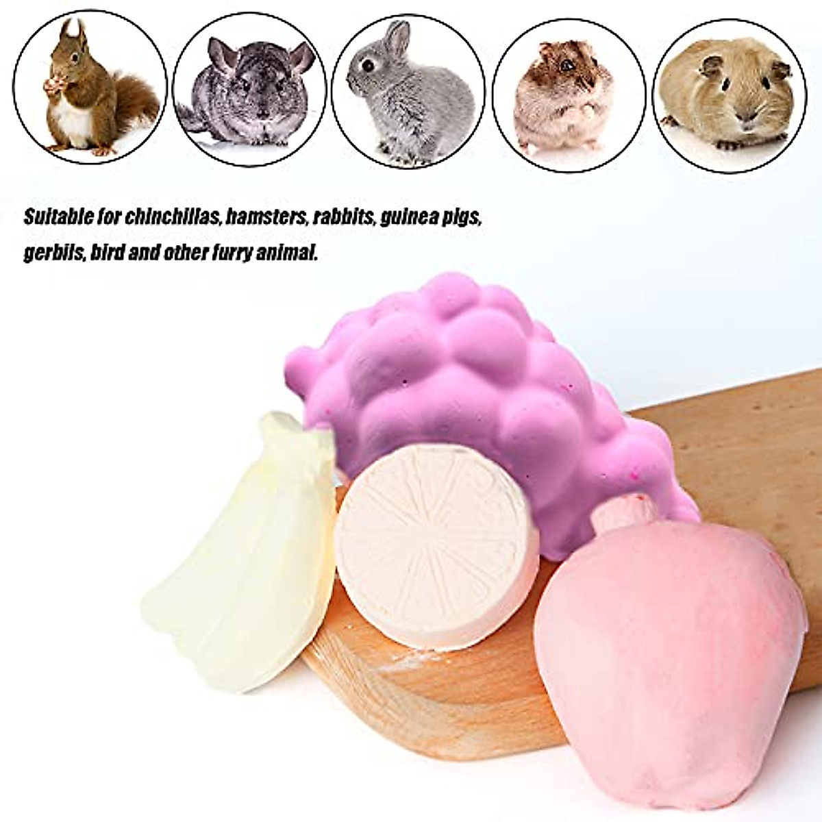 Lava Block Chew Toys Teeth Grinding Pet Lava Block Calcium Stone for Chinchilla Hamster Mouse Squirrels and Small pet 4 Pack