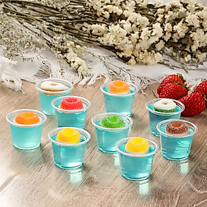 [260 Sets - 1 oz ] Jello Shot Cups, Small Plastic Containers with Lids, Airtight and Stackable Portion Cups, Salad Dressing Container, Dipping Sauce Cups, Condiment Cups for Lunch, Party, Trips