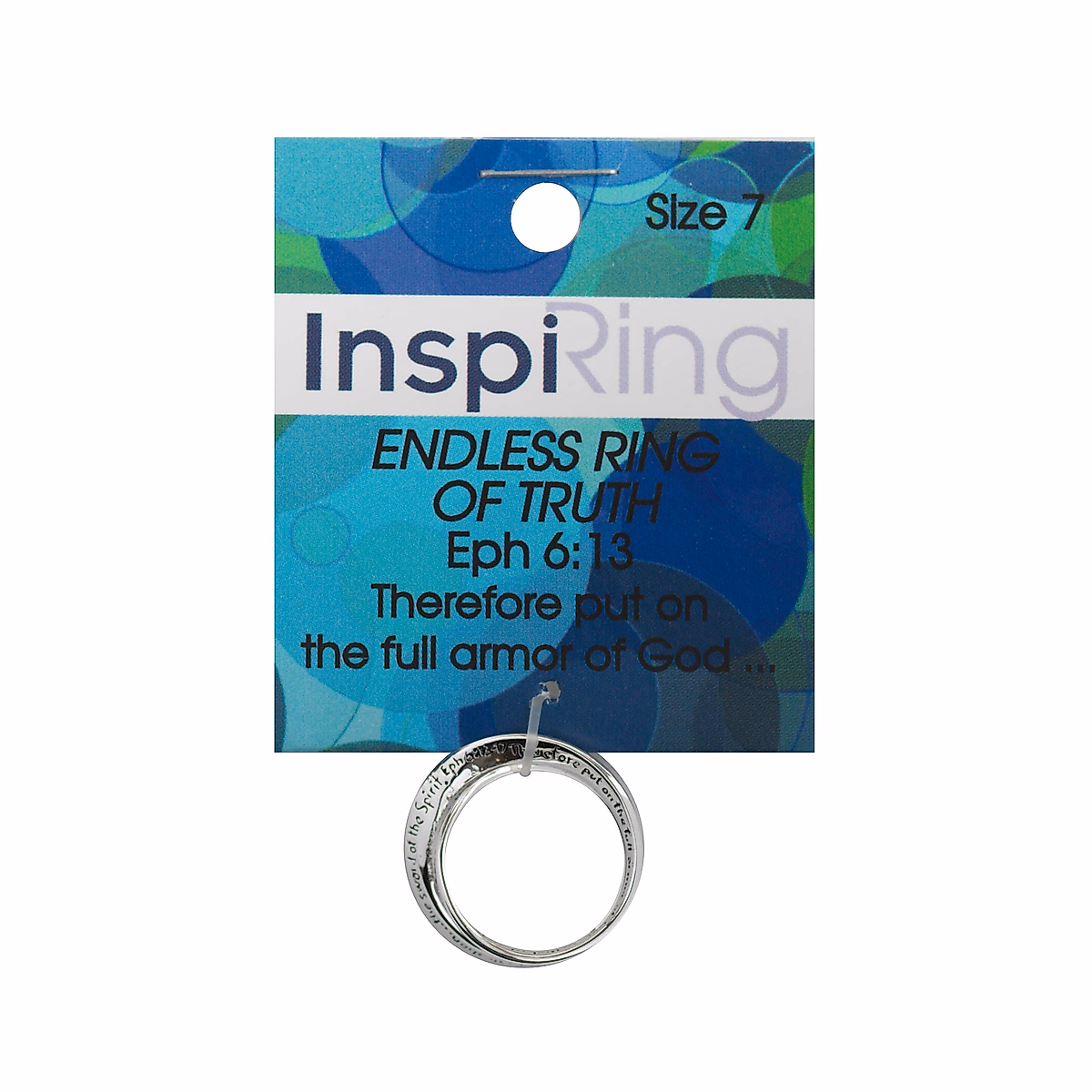Ephesians 6:13 Silver Plated Women's Double Mobius Ring Size 7