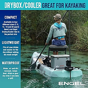 Engel UC7 7.5qt Leak-Proof, Air Tight, Drybox Cooler and Small Hard Shell Lunchbox for Men and Women in Silver