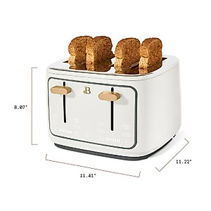4-Slice Toaster with Touch-Activated Display (White Icing)