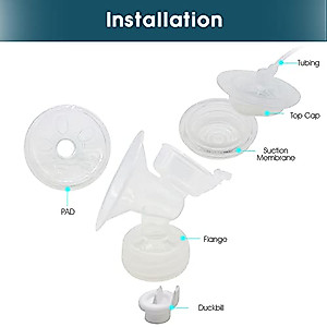 Begical Breast Pump Parts Compatible with Philips Avent Electric Breastpump SCF332/334 ; Incl. Flange, Valve, Tube, Massage Cushion, Silicone Diaphragm, Cap; Not Original Avent Pump Parts