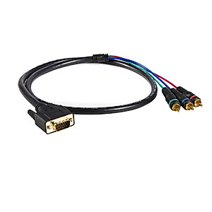 StarTech.com 3 ft. (0.9 m) VGA to RCA Cable - RCA Breakout - HD15 (M)/Component (M) - VGA to Component (HD15CPNTMM3) black
