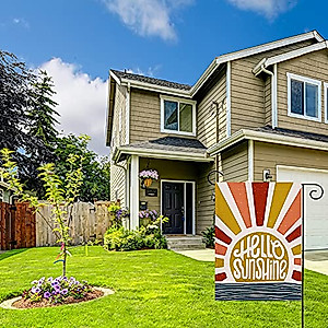 Summer Hello Sunshine Garden Flag 12.5×18 Inch Vertical Double Sided Yard Outdoor Decoration