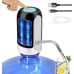 Water Bottle Pump 5 Gallon,USB Charging Automatic Water Dispenser,Portable Electric Drinking Water Pump with Rechargeable Batteries,for Home Kitchen Office Camping(Black)