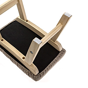 Small Foot Stool, Ottoman Foot Rest for Home Office, Living Room, Bedrooms and Kitchen Solid Wood Frame, Low Foot Stool Under Desk (Low Children's Stool and Ottoman Vanity Stool) 15" - 10.3" - 11.4"