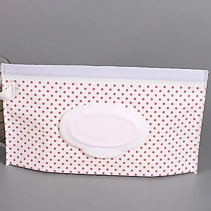 3 Pcs Wet Wipes Dispensers Polka Dot Design Portable Refillable Wet Wipes Bags, Yellow+red+blue, Medium