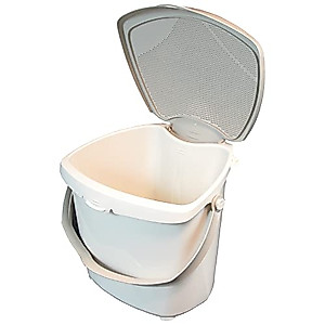 Redmon For Kids 8003 Sure-Close Kitchen Food Scrap Warm Gray Pail, Beige