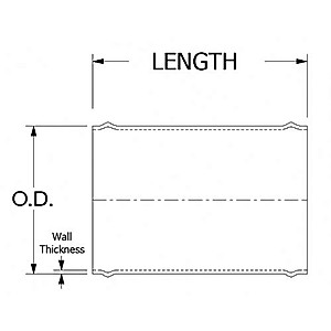 HPS AJ400-325 6061 T6 Aluminum Joiner Tubing with Bead Roll, 16 Gauge, 4" Length, 3.25" OD, 0.065" Wall Thickness