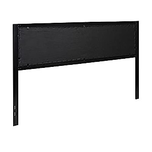 Flash Furniture Melbourne Metal Upholstered King Size Headboard in Black Fabric