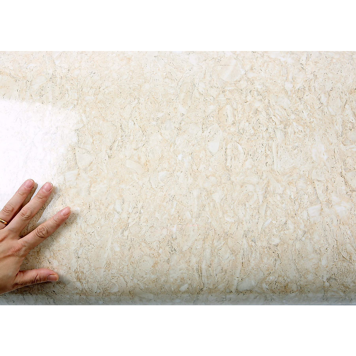 ROSEROSA Peel and Stick PVC Faux Marble Self-Adhesive Wallpaper Covering Counter Top Shelf Liner Svevo (NI957 : 2.00 Feet X 6.56 Feet)