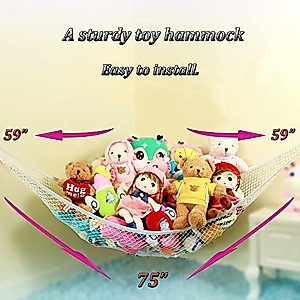 Stuffed Animal Net or Hammock, Toy Hammock, Teddy Bear Hammock, There Are 25 RUBBER BANDS in The Elastic of Our Stuffed Animal Storage Net! (X-Large) XWGJ