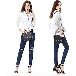 Cute Purses for Teen Girls Small Purse and Crossbody Bags for Women with Chain Strap,Fashion Preteen Purses Cat Black