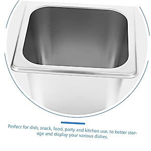 ULTECHNOVO 2pcs Hotel Pan Table Tray Deep Steam Pan Stainless Steel Chafers Stainless Steel Saucepan Table Trays for Eating Food Heater Buffet Dishes Container Buffet Simple Tray Canteen Tray