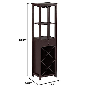 Baxton Studio Austin Wood Modern Wine Tower, Brown, Medium (RT190-OCC)