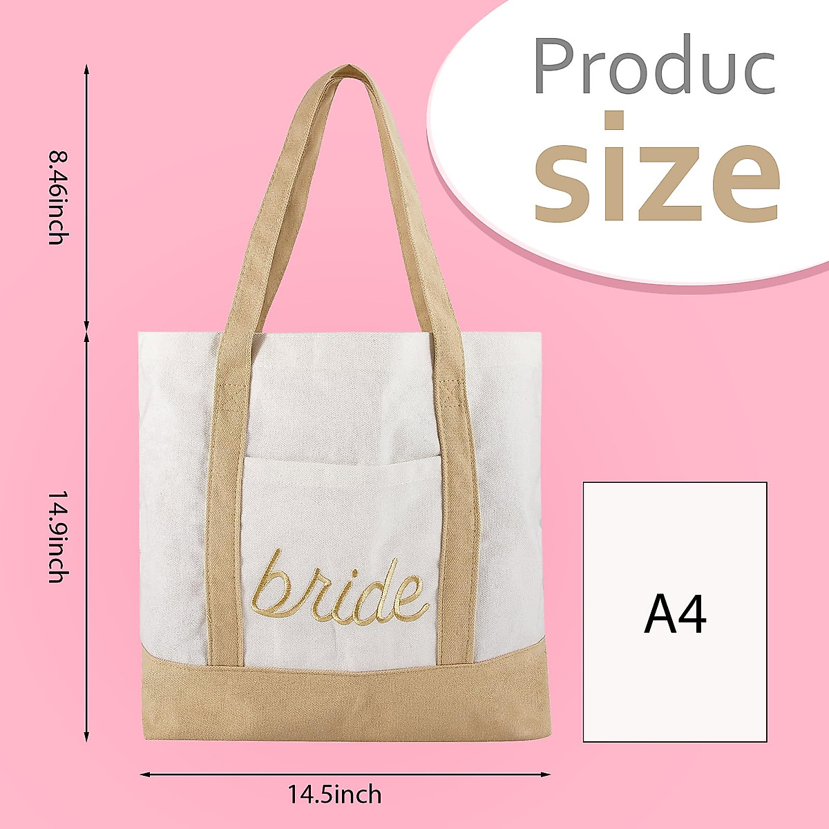 Bride Tote Bag Bride Gifts Bride Bag Bride to Be Gifts Bride to Be Bag Bachelorette Party Decorations Bridesmaid Gift Bride To Be Accessory Wedding Engagement Bridal Shower Gift,Engagement Party Favor