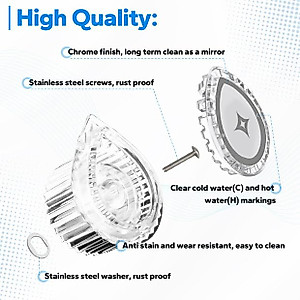 Shower Handle Replacement Knob 100710 for Moen Posi-Temp One-Handle Tub and Shower Faucet, Shower Replacement Parts White Faucet Handles and Chrome Knob Insert