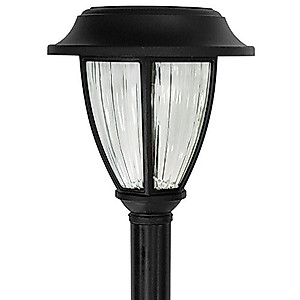 Solar Powered Black Outdoor Integrated LED 3000K Warm White Landscape Path Light (10-Pack)