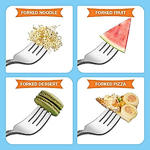 LIANYU 9 Pieces Children Stainless Steel Fork, Cute Kids Toddler Forks, Children Silverware Flatware Set, Kids Children Cutlery Set, Small Kid Utensil for Self Feeding, Mini Salad Fork