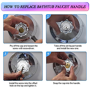 Dreyoo Faucet Handle Compatible with Delta Faucet RP2391, Single Clear Knob Handle Kit with Offset Hole for Shower/Tub, 2-1/2" x 2-1/8" Faucet Knob Replacement, Clear Acrylic Finish (1 Pack)