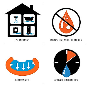 Quick Dam Indoor Water Dam (WUB210-12) - 2.5-Inch x 10-Feet - 12-Pack , Orange