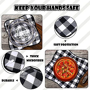 4 Pieces 2 Sizes Bowl holders Sponge and Microfiber Small Bowls Large Bowls Holder for Microwave Heat Plate Bowl Food Warmer for Home Kitchen and Hot Bowl Holder (Black and White)