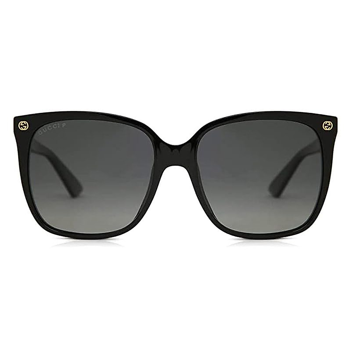 Gucci Lightness Square Women Sunglasses GG0022S 001 Black 57mm - Bundle Ocu-Kit Eyewear Care Packet