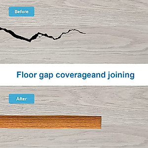 Floor Transition Strip Self Adhesive Laminate Floor Strip Threshold Seam Cover Strip Vinyl Door Floor Trim Elegant Wood Grain Design (Brown Wood Grain, 2"/6.6 FT)