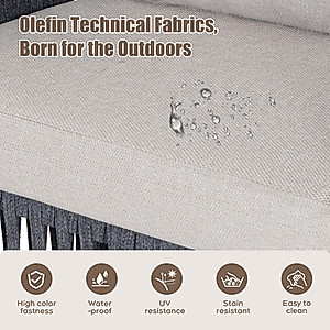 Yechen 3 Pieces Patio Bistro Set - Outdoor Swivel Bistro Table and Chairs Set of 2 with Cushion, High Back Patio Chairs Set of 2 with Metal Side Table, for Backyard Deck Porch Balcony