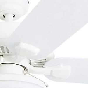 Honeywell Ceiling Fans Belmar 52 Inch Ceiling Fan With Light, Indoor/Outdoor Ceiling Fan with Pull Chain, LED Tri-Mount 5 Blade Design, ETL Damp Rated, White (50513-01)