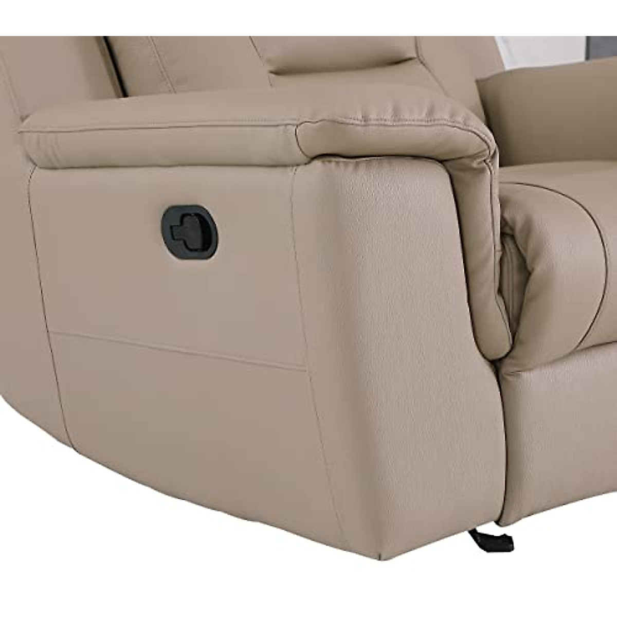 Blackjack Furniture Walker Leather Match Upholstered Reclining Living Room Sofa, Beige