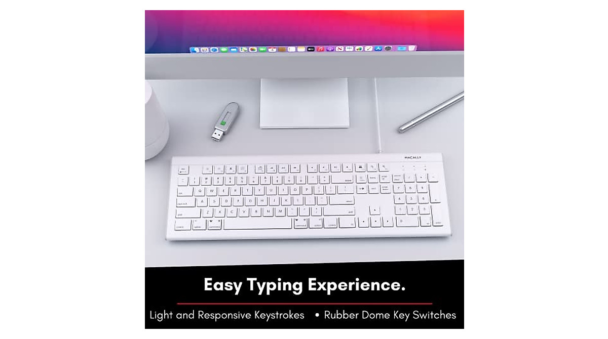 Macally Full Size USB Keyboard - Affordable & Simple